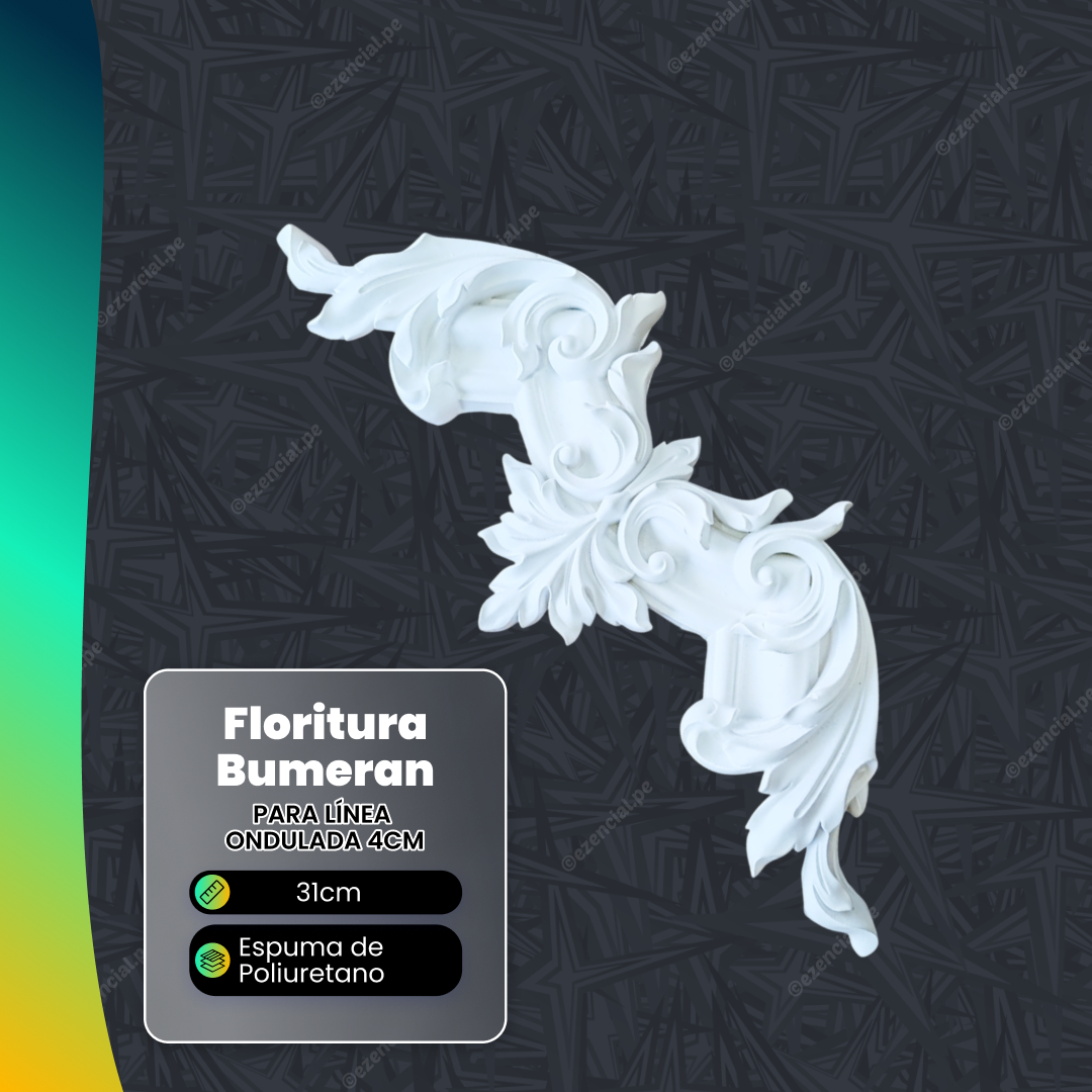 Esquinero de Florituras Bumerán 31 cm | ezencial.pe