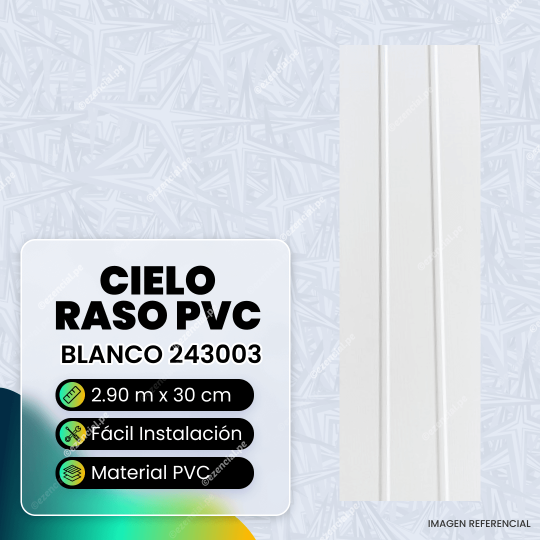 Cielo Raso PVC Blanco 243003 290x30cm | ezencial.pe