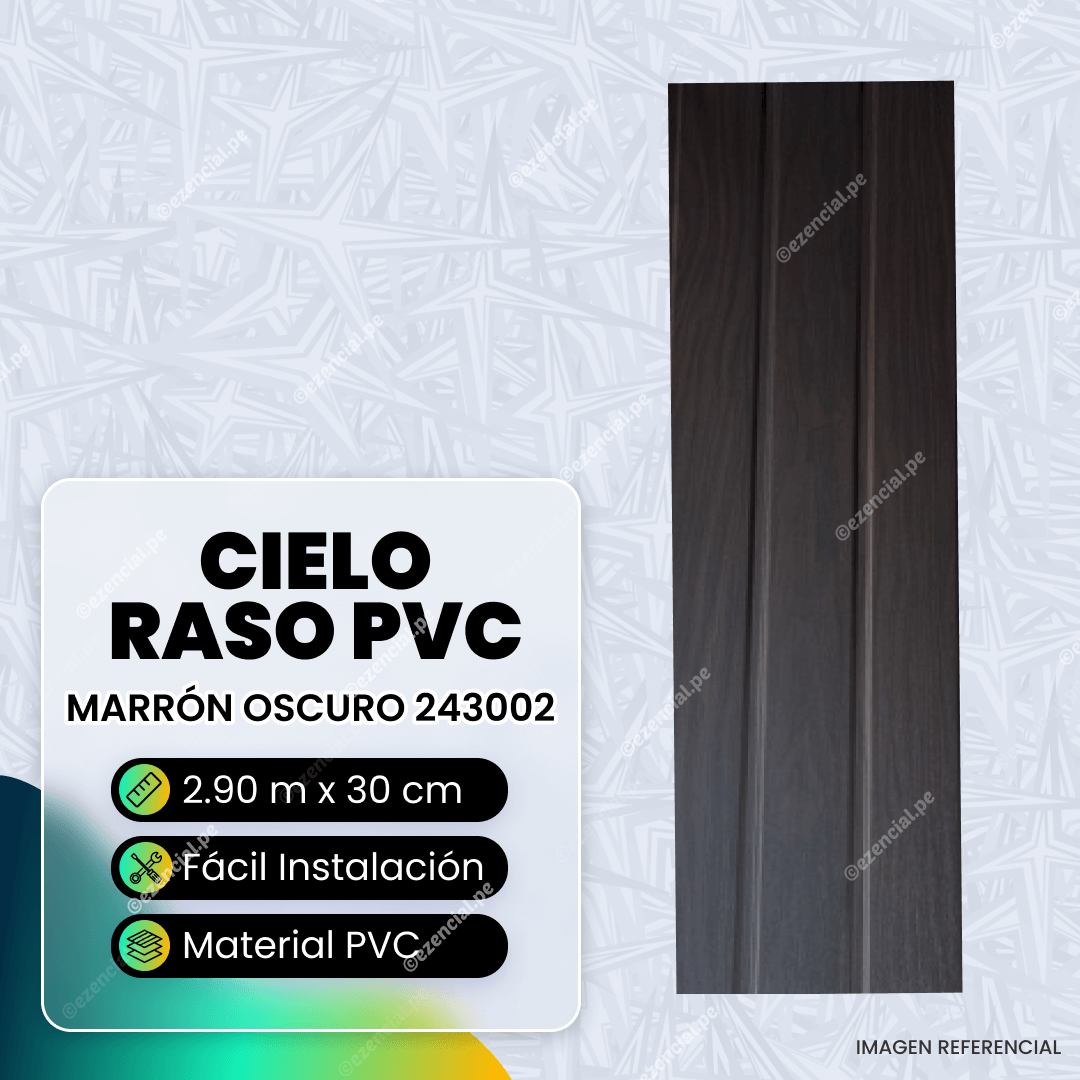 Cielo Raso PVC Marrón Oscuro 243002 290x30cm | ezencial.pe