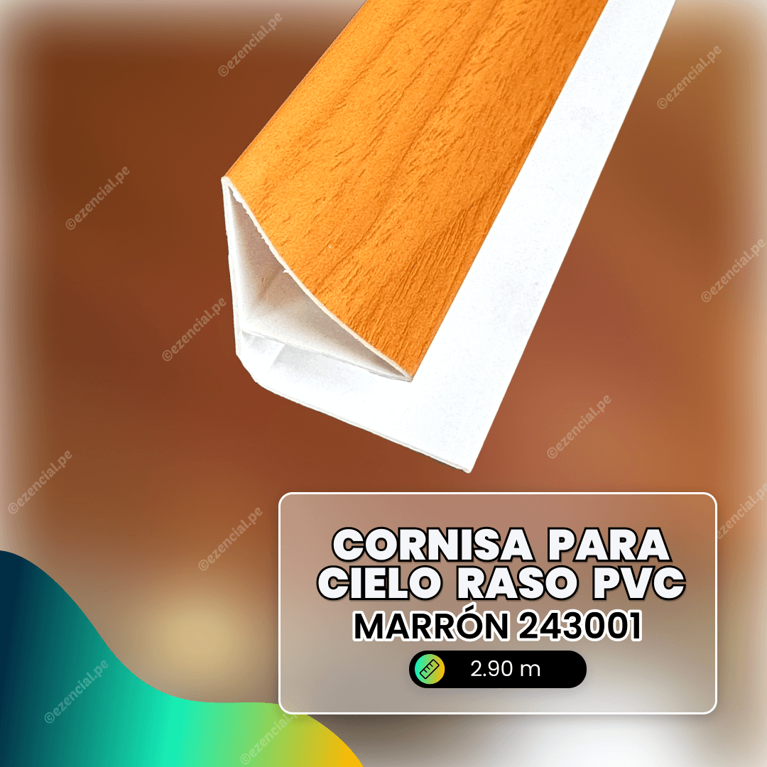 Cornisa para Cielo Raso PVC Marrón 243001 & ezencial.pe