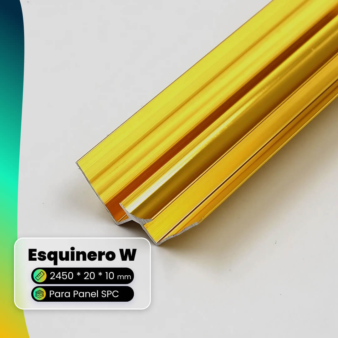 Esquinero W de Aluminio para Panel SPC Tipo Mármol | ezencial.pe