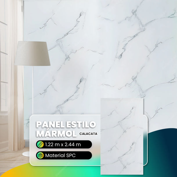 Panel SPC Tipo Mármol Modelo Calacata | ezencial.pe
