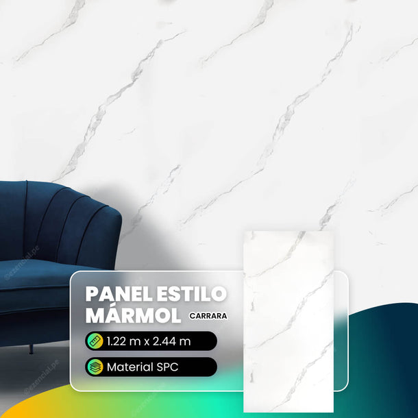 Panel SPC Tipo Mármol Modelo Carrara | ezencial.pe