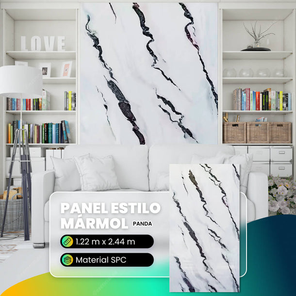 Panel SPC Tipo Mármol Modelo Panda | ezencial.pe