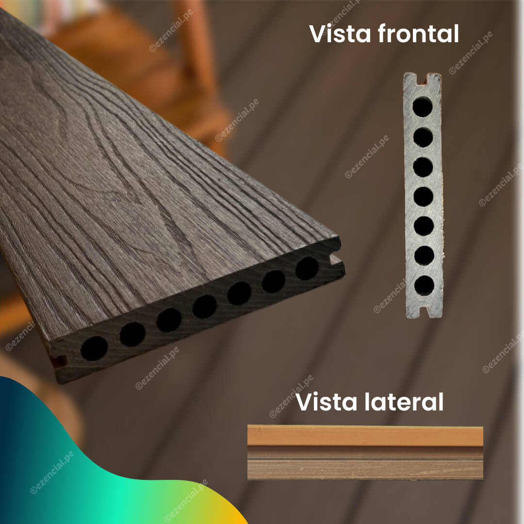 Piso Deck para exterior Dual Brown 280x14cm | ezencial.pe
