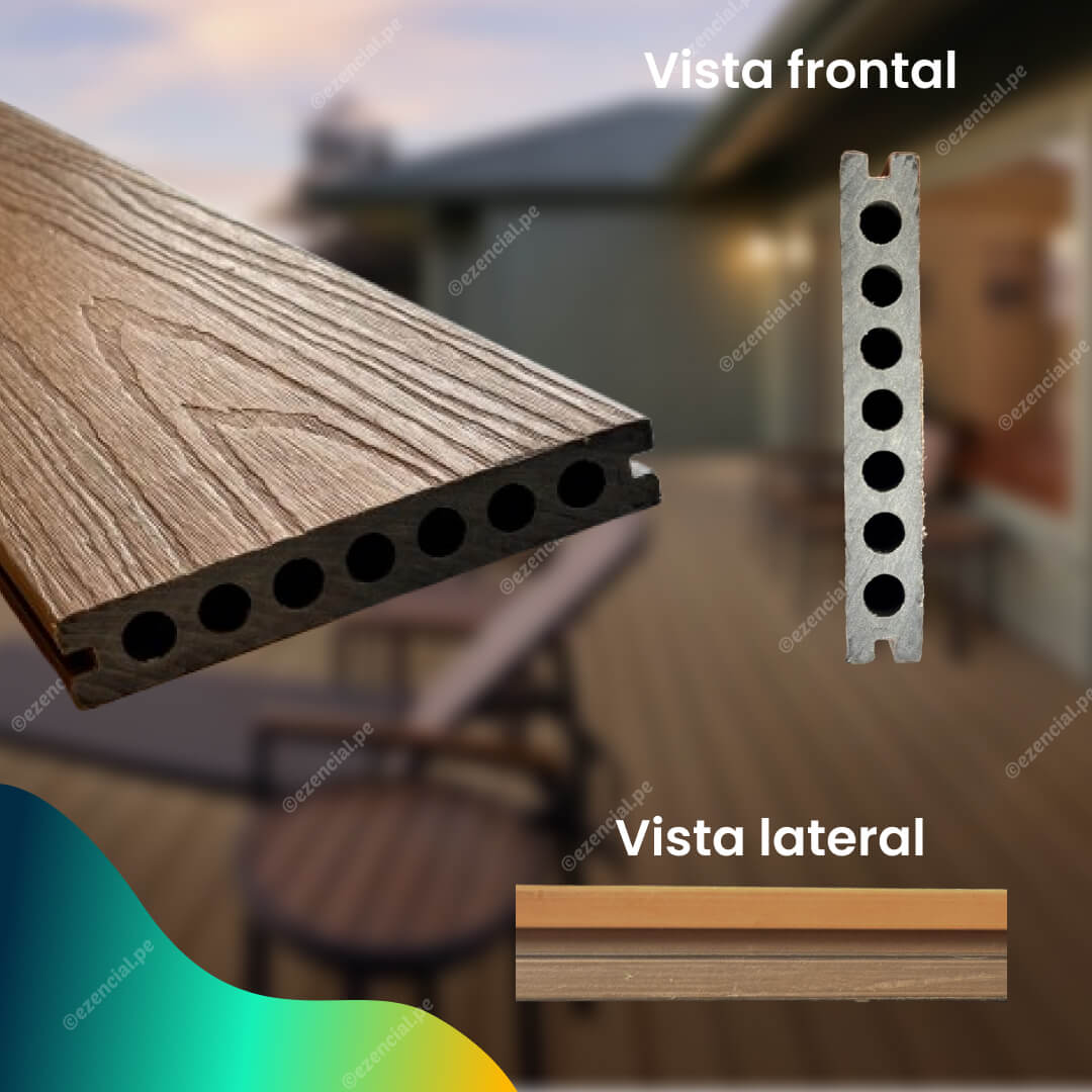Piso Deck para exterior Dual Brown 280x14cm | ezencial.pe